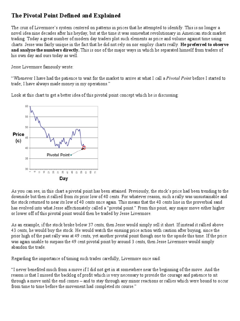 Livermores Pivotal Point Explained SCRBD | PDF | Day Trading | Economics
