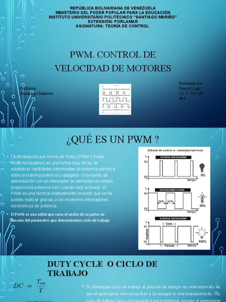 Control de Velocidad con PWM en Motores | PDF | Electricidad ...