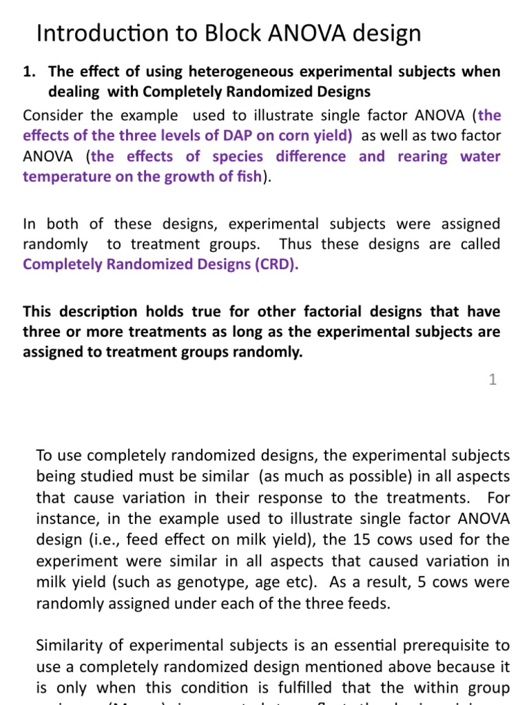 Understanding Block ANOVA Design | PDF | Analysis Of Variance | Experiment