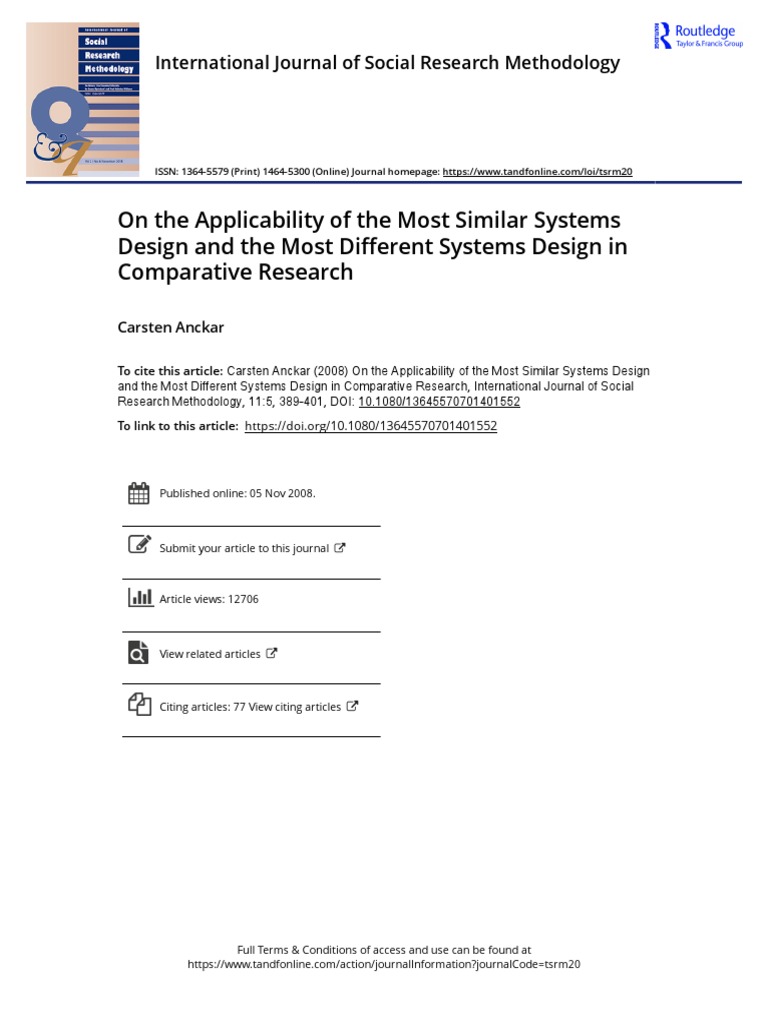 On The Applicability of The Most Similar Systems Design and The Most ...