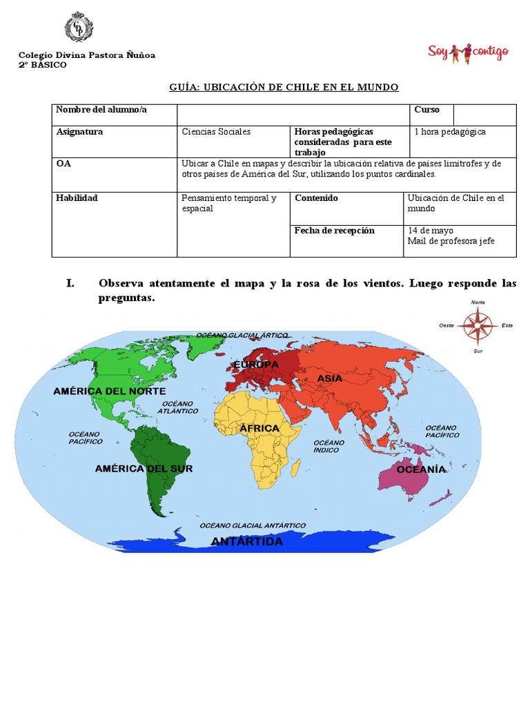 Guía Ubicación de Chile en El Mundo | PDF