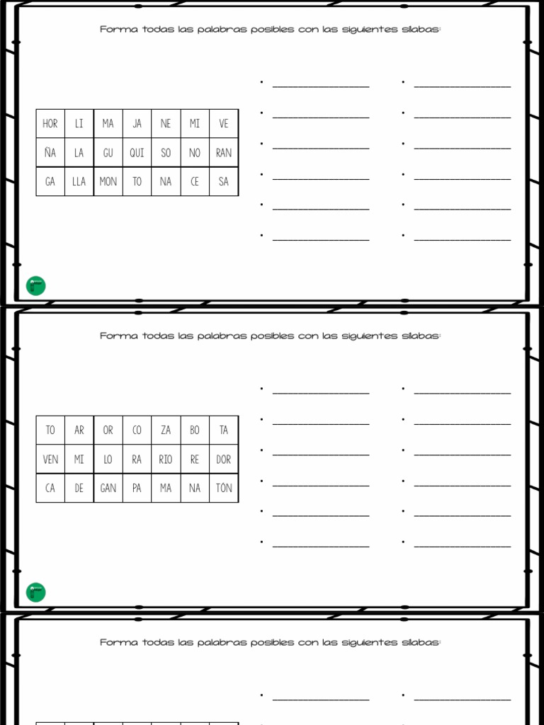 Formar Palabras A Partir de Silabas | PDF