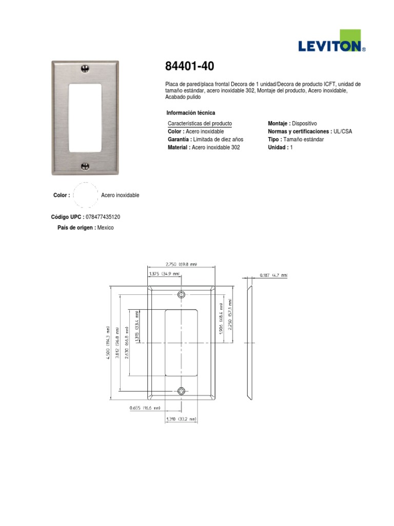 Product Spec or Info Sheet - 84401-40 | PDF