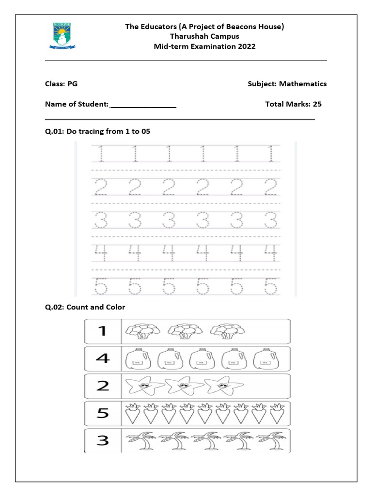 PG Mathematics Mid-term Exam 2022 | PDF | Teaching Methods & Materials