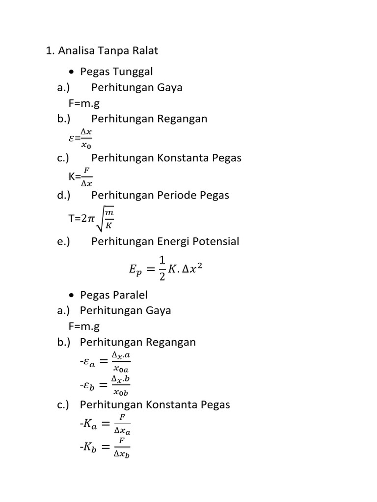 Rumus Hukum Hooke | PDF