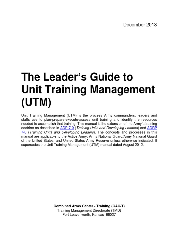 The Leader S Guide To Unit Training Management | PDF The Leader S Guide To Unit Training Management | PDF