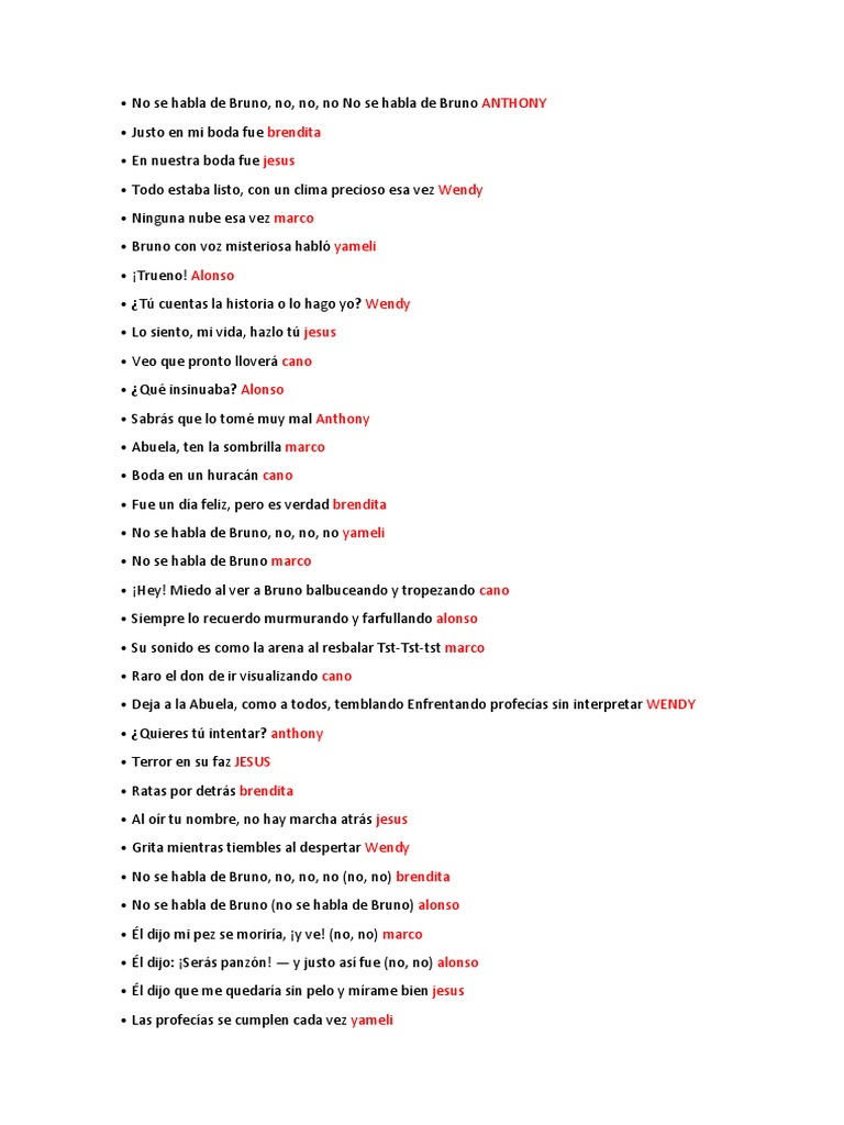 No Se Habla de Bruno | PDF