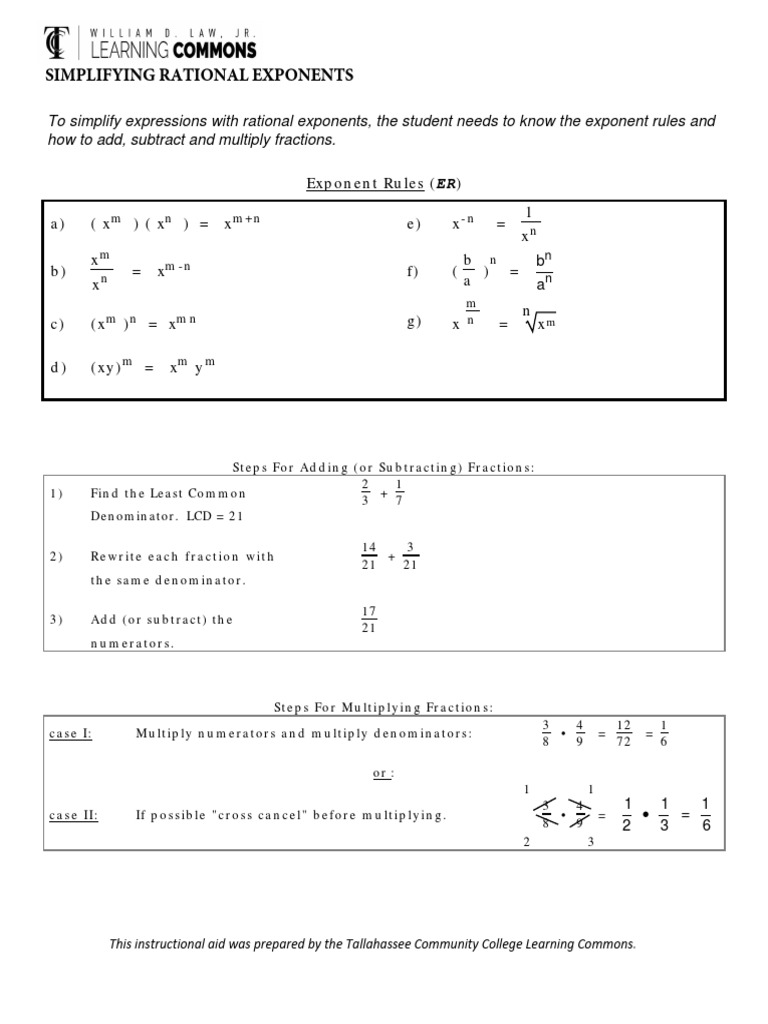 Simplifying Rational Exponents | PDF | Algebra | Signal Processing