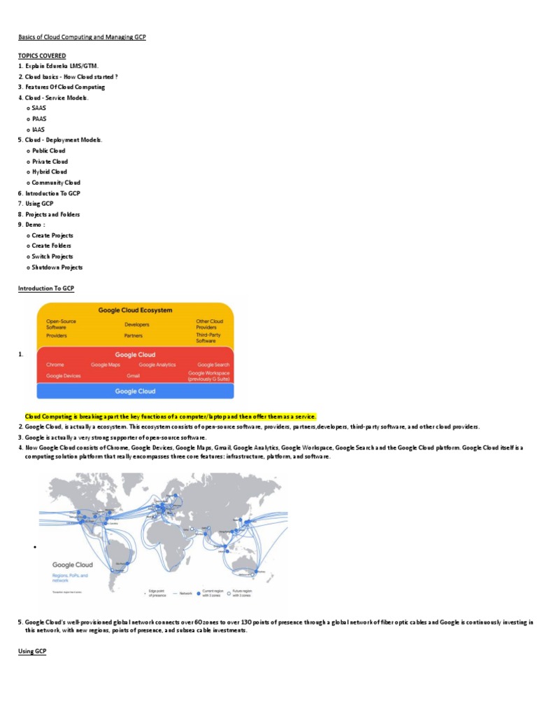 Day 1 - Basics of GCP | PDF | Cloud Computing | Shell (Computing)