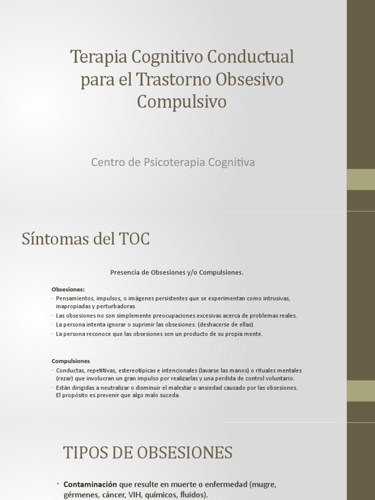 Tcc Para Toc | PDF | Desorden obsesivo compulsivo | Pensamiento