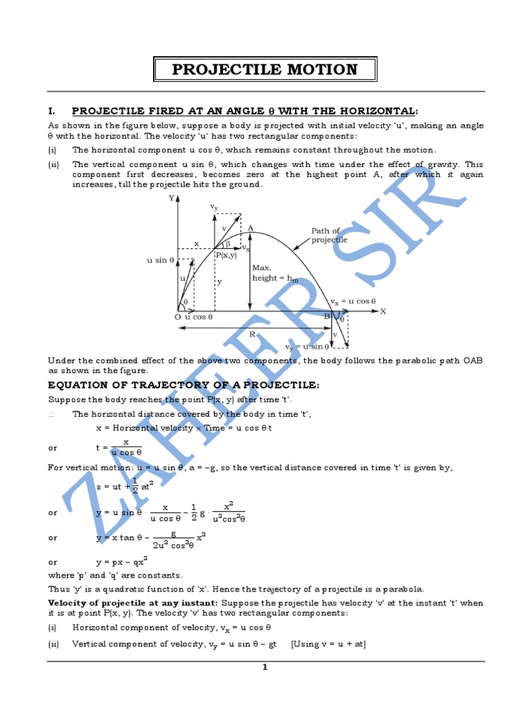 Projectile Motion | PDF | Projectiles | Physics