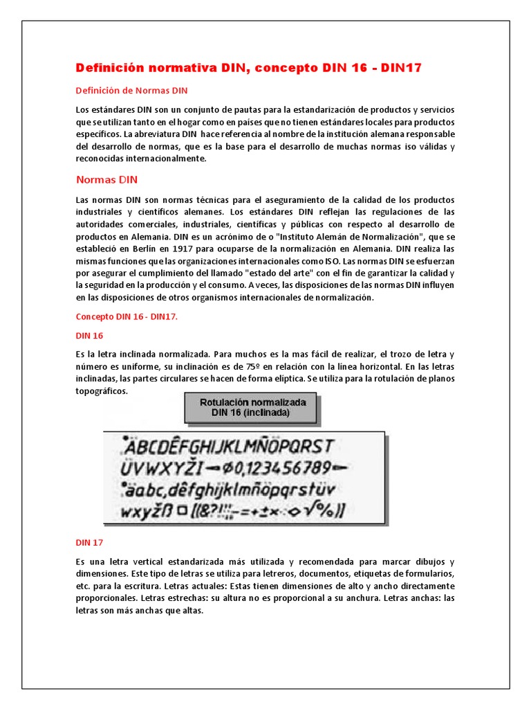 Definición Normativa DIN | PDF