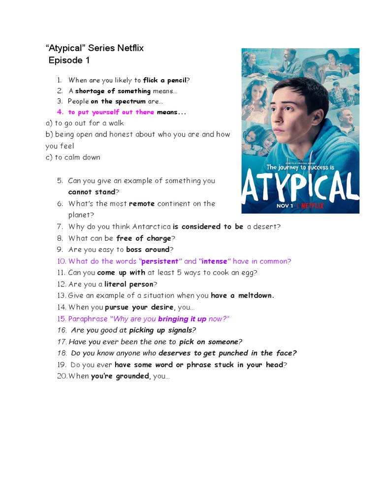 "Atypical" Series Netflix Episode 1 | PDF