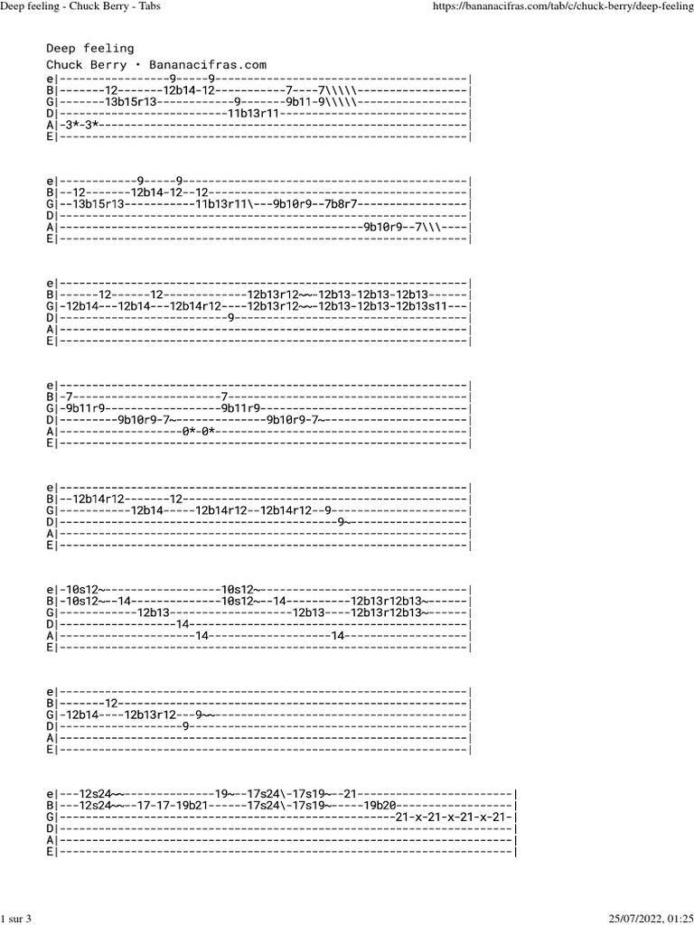 Chuck Berry - Deep Feeling - Tabs | PDF