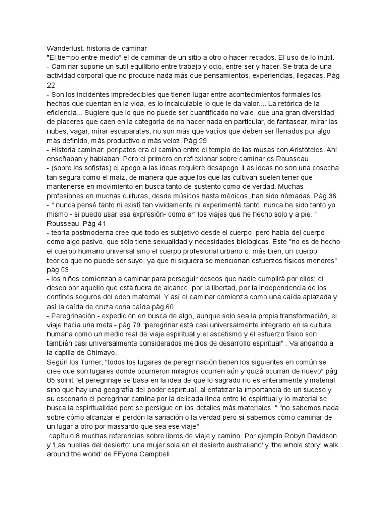 Rebecca Solnit Wanderlust La Historia de Caminar | PDF | Peregrinaje