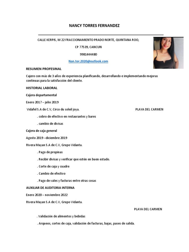 Nancy Torres Curriculum | PDF