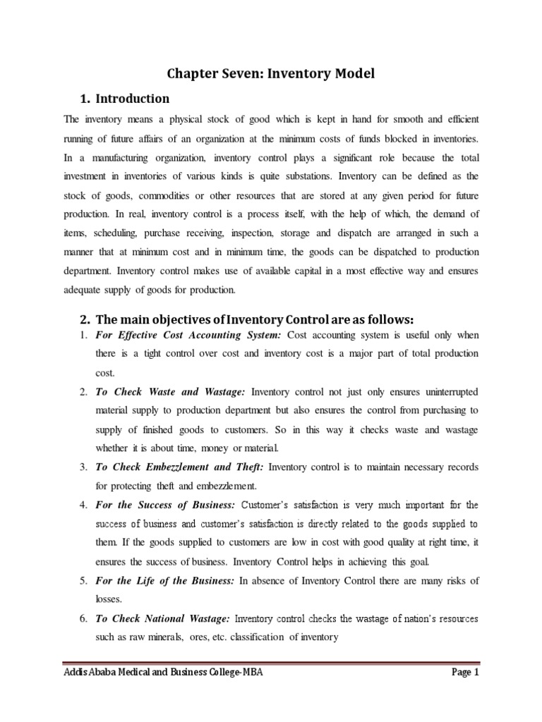 07-QTDM Chapter Seven | PDF | Inventory | Business