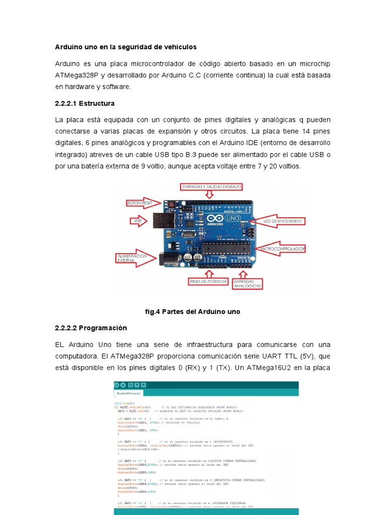 Arduino Uno en La Seguridad de Vehiculos | PDF