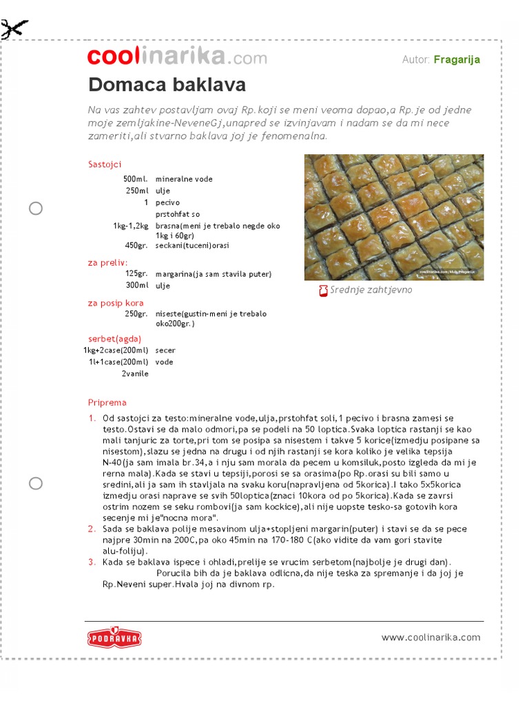 Domaca Baklava | PDF