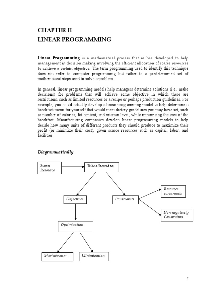 Chapter Ii Pdf Linear Programming Mathematical Optimization 8158
