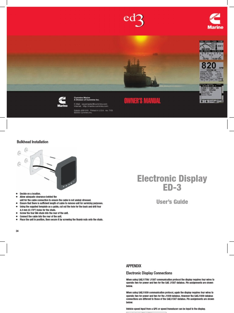 ED-3 Owners Manual | PDF | Menu (Computing) | Electrical Connector