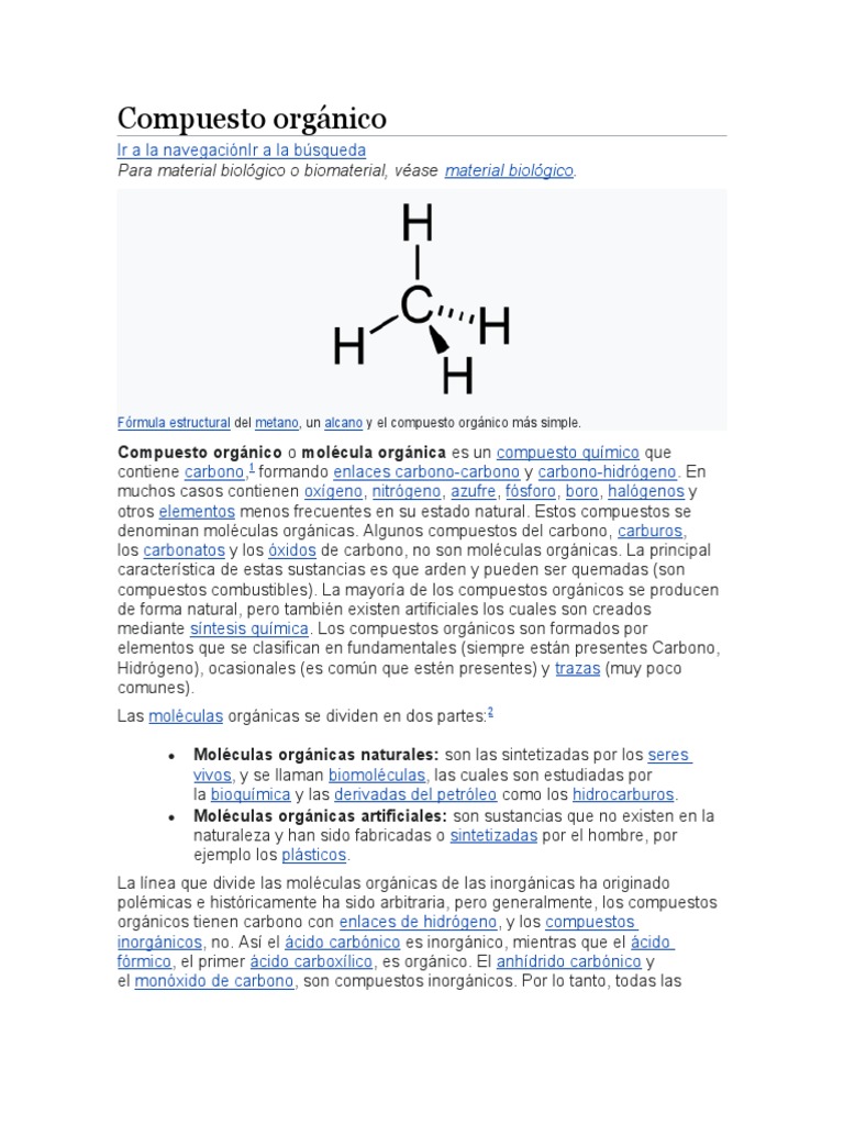 Compuesto Orgánico | PDF | Compuestos orgánicos | Química Orgánica