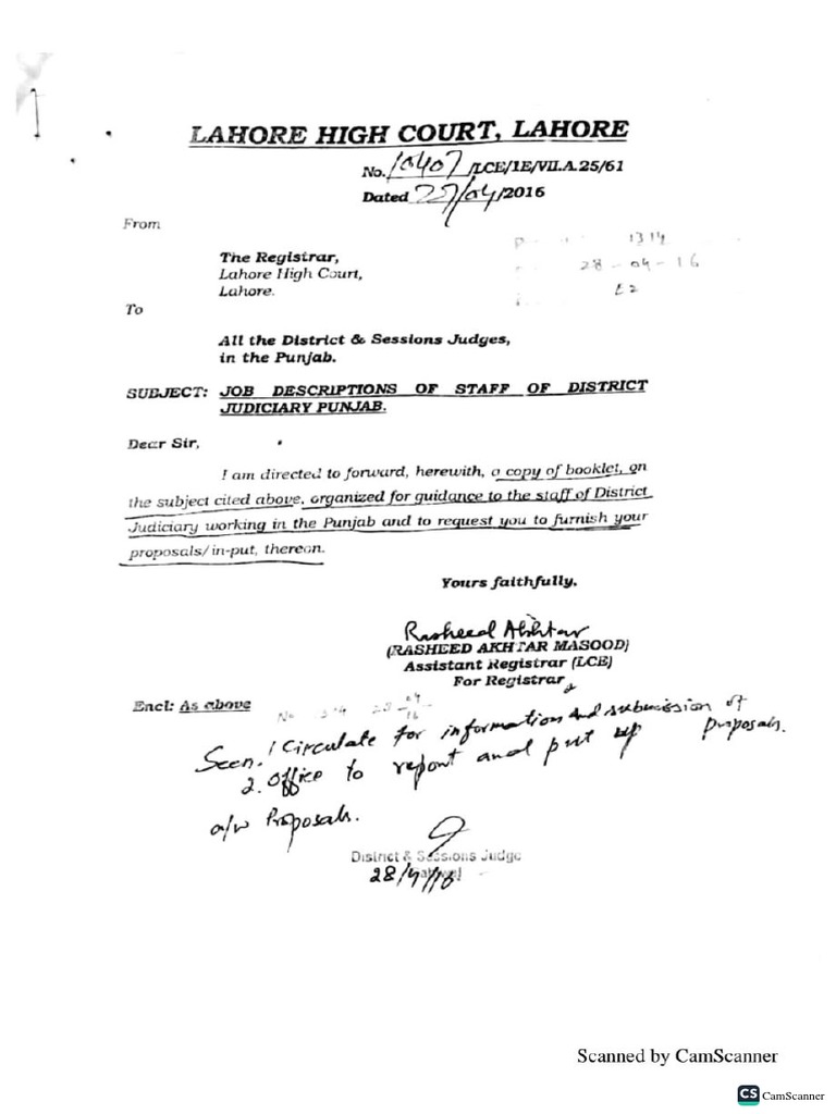 Job Descriptions of Staff of District Judiciary | PDF