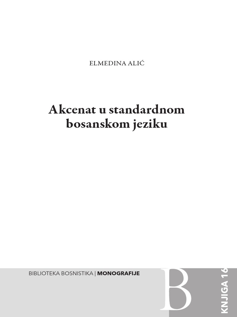 Akcenat U Standardnom Bosanskom Jeziku | PDF