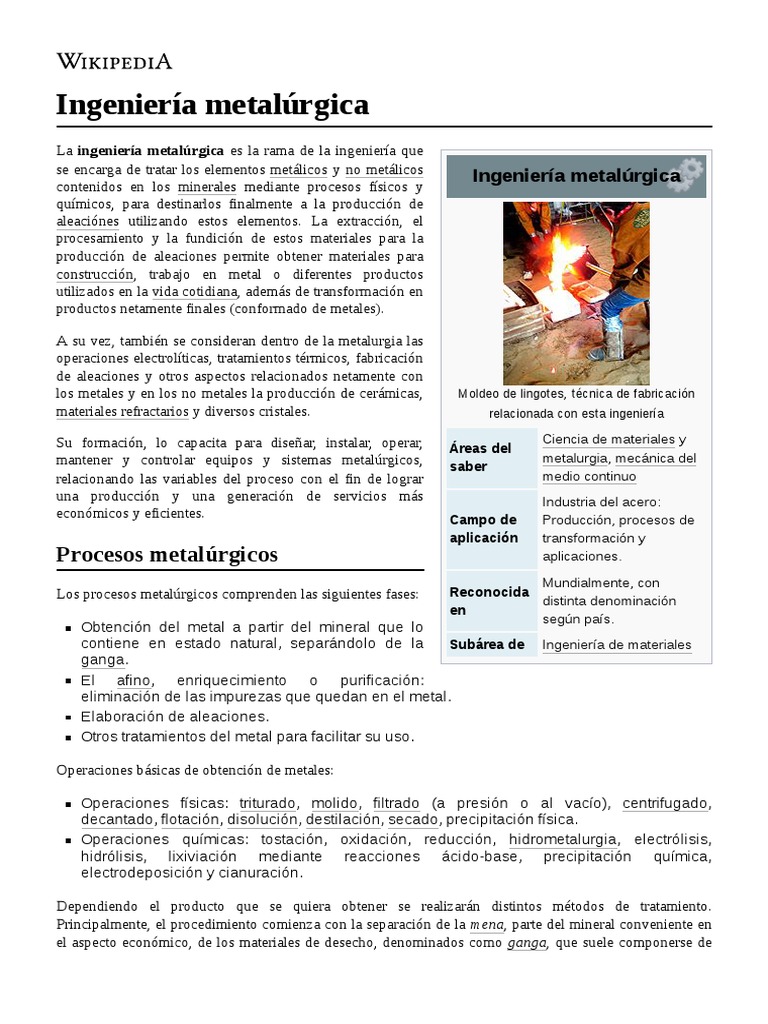 Ingeniería_metalúrgica | PDF | Metalurgia | Química