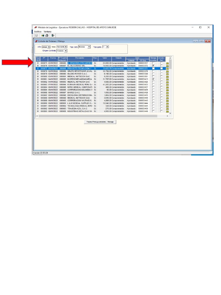 Error en Rebaja Orden de Compra #874-2022 | PDF