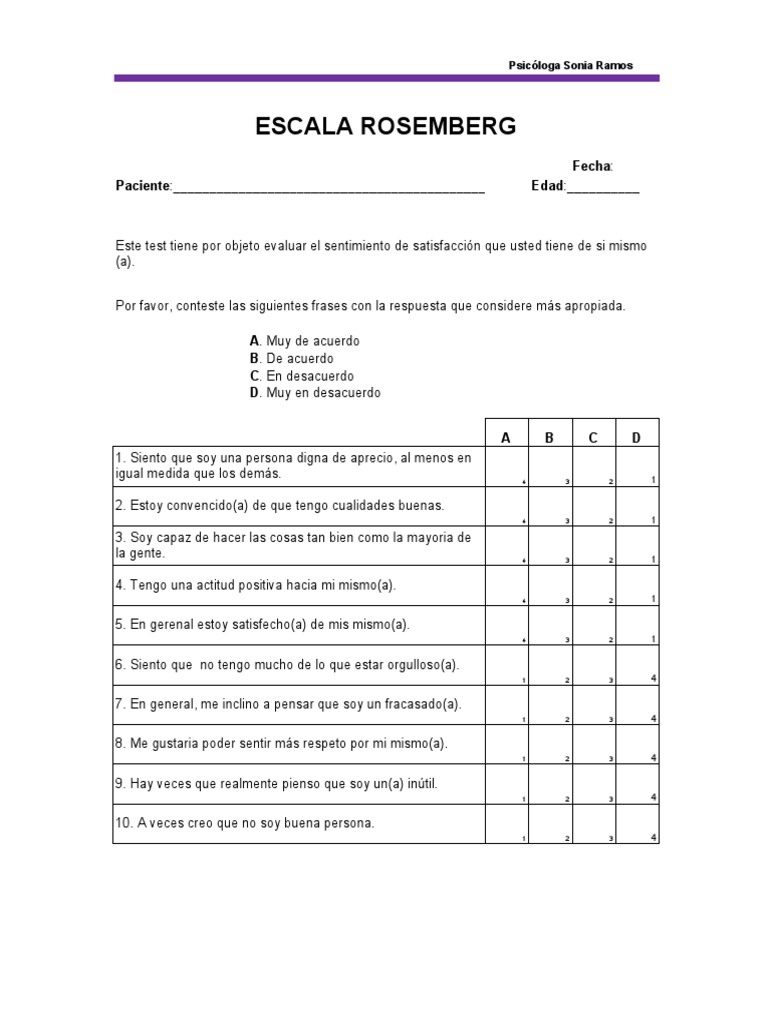 Escala Rosemberg | PDF
