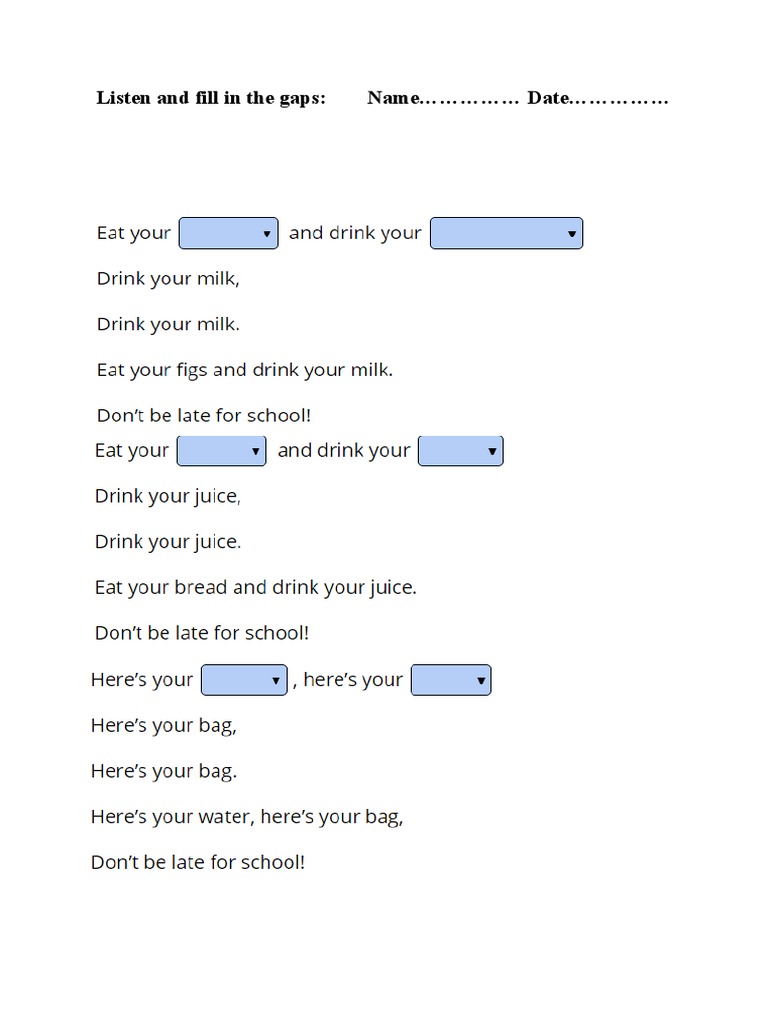 Listen and Fill in The Gaps | PDF