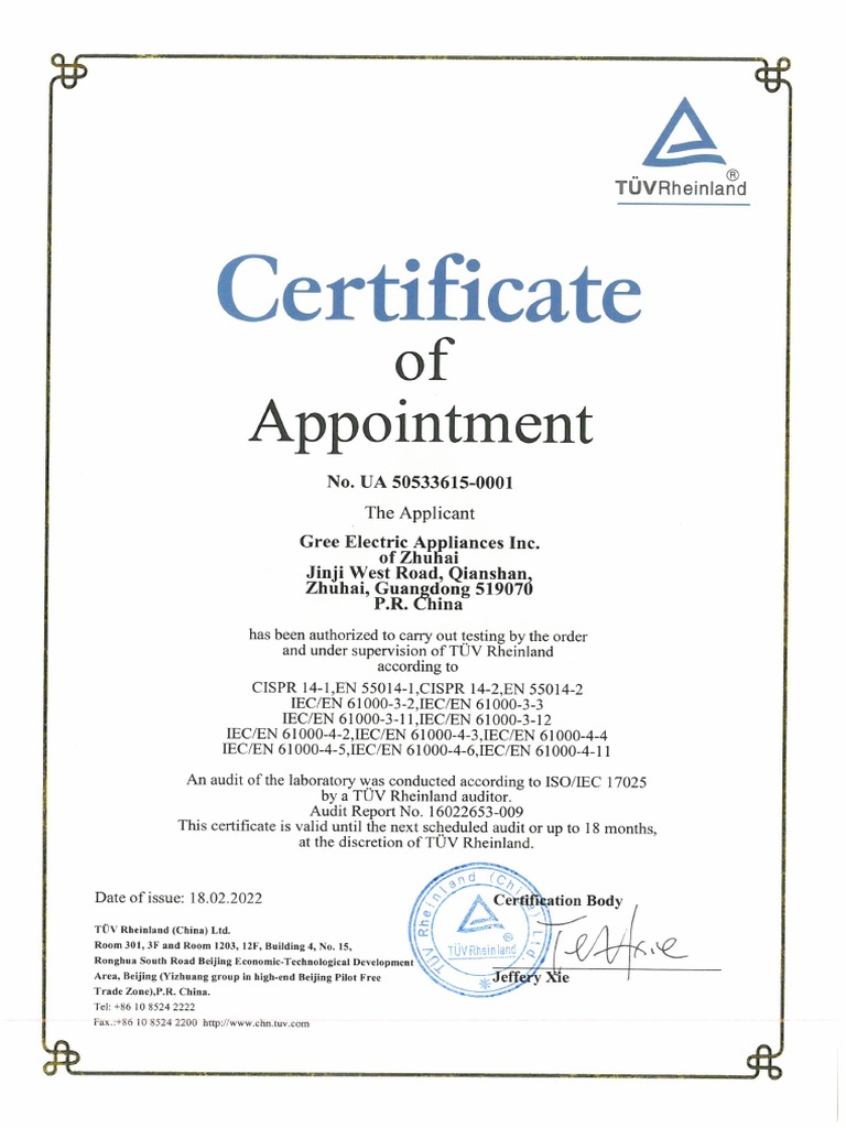 TUV Rheinland Certificate | PDF