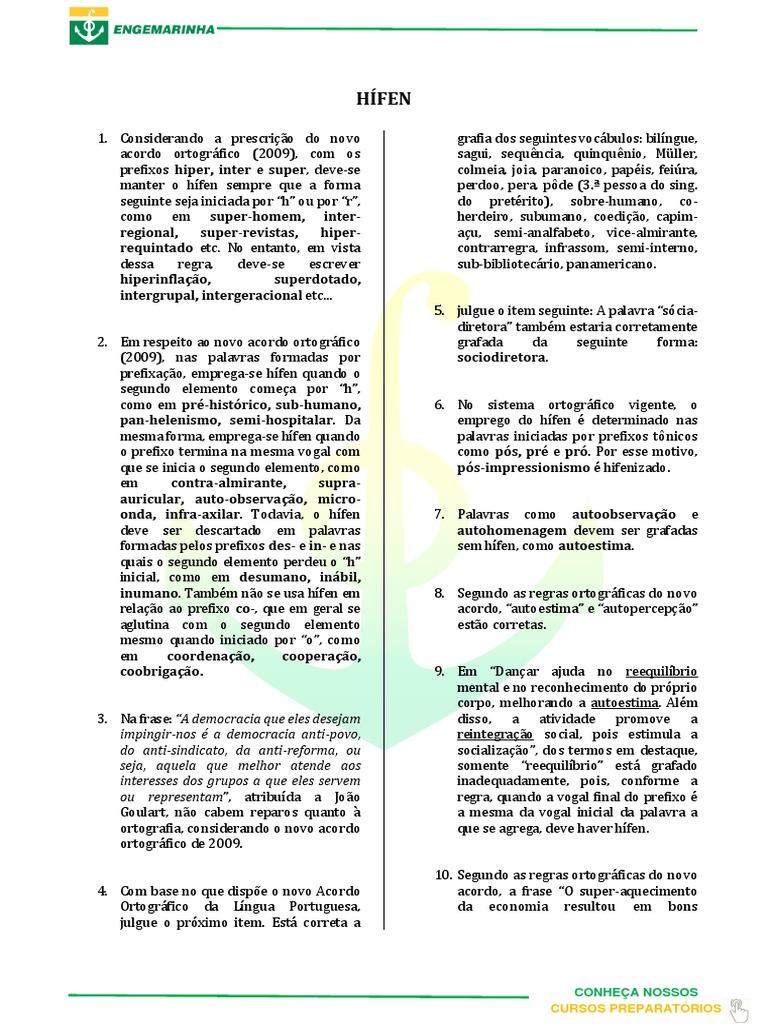 2 - Hífen | PDF | Português (idioma) | Autoestima