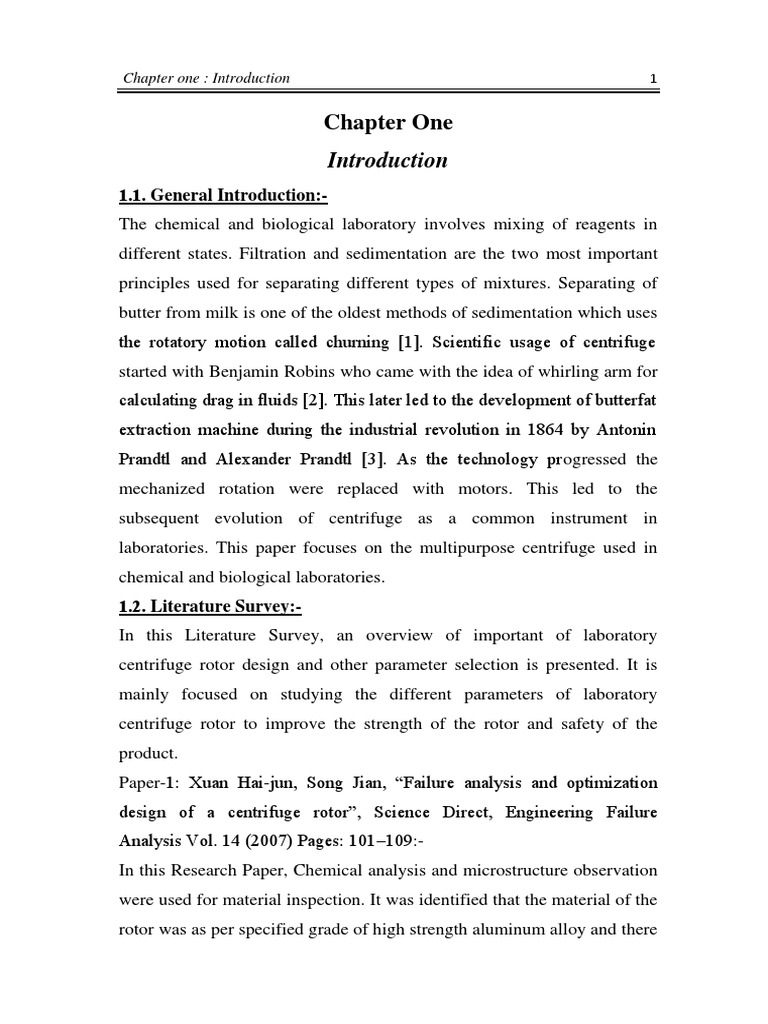 Chapter One: 1.1. General Introduction | PDF | Centrifuge | Bending