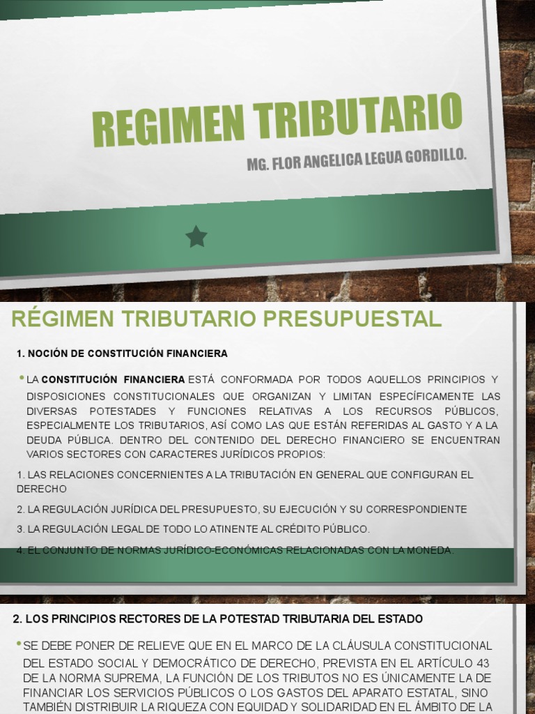 Regimen Tributario | PDF | Presupuesto | Presupuesto del gobierno