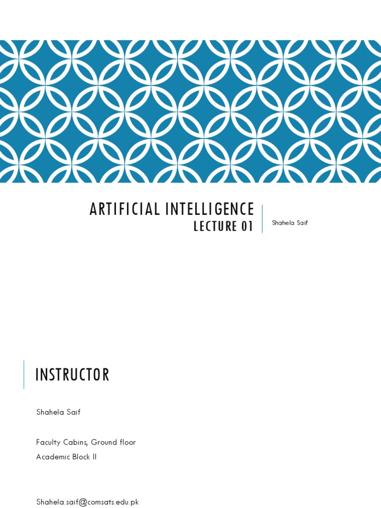 AI Lec01 | PDF | Artificial Intelligence | Intelligence (AI) & Semantics