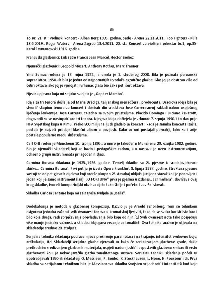 Glazbena Umjetnost | PDF