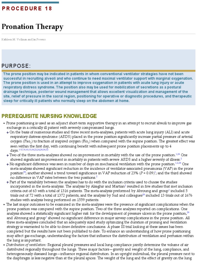 Pronation Therapy | Download Free PDF | Lung | Breathing