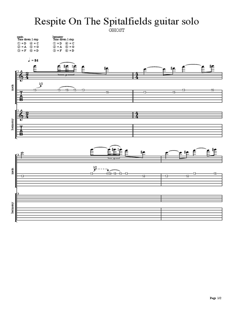Ghost - Respite On The Spitalfields Guitar Solo | PDF | Guitar Family ...