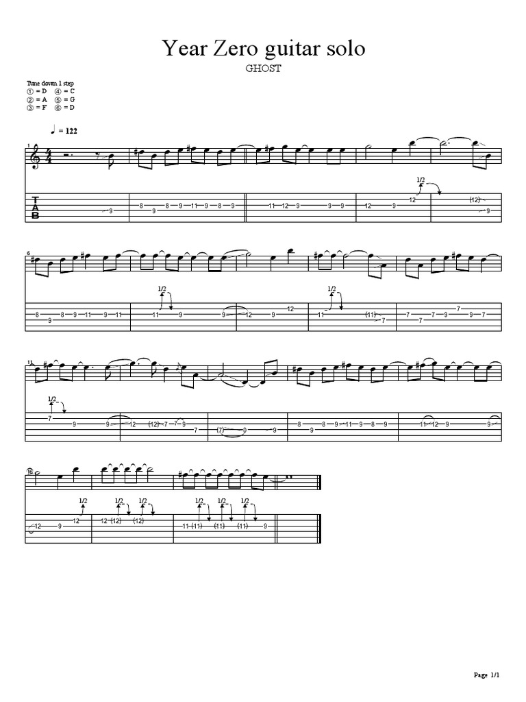Ghost - Year Zero Guitar Solo | PDF | Guitar Family Instruments | Guitars