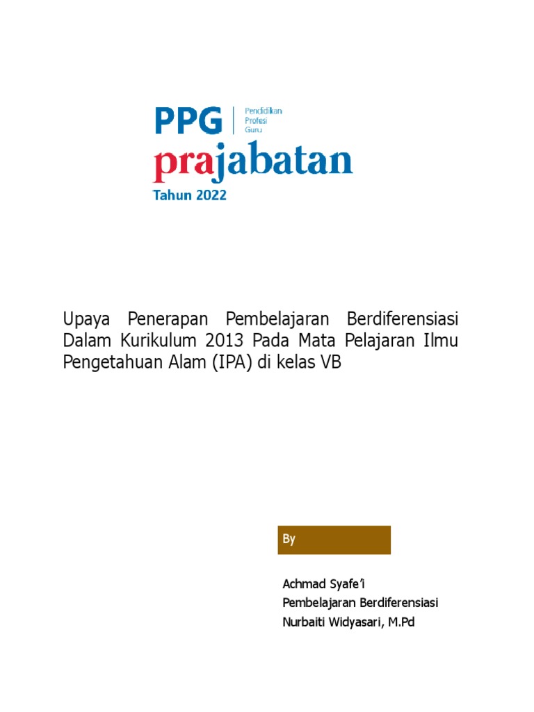Paper Uts Pembelajaran Berdiferensiasi - Achmad Syafe'i | PDF