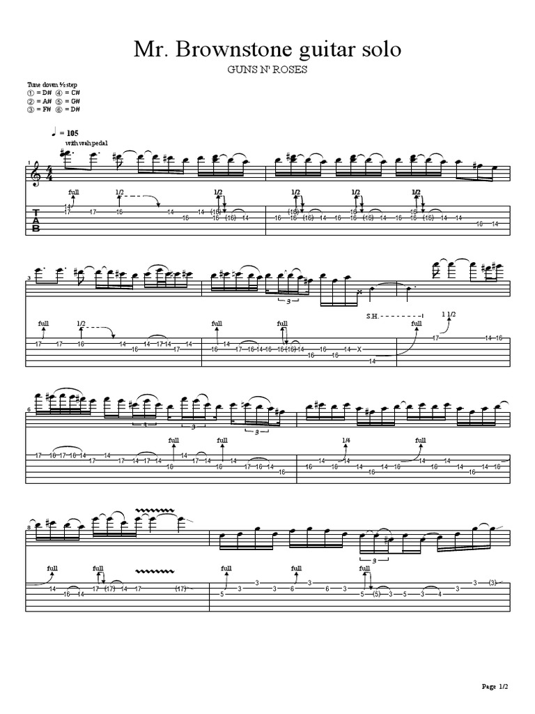 Mr Brownstone Interactive Tab By Guns N’ Roses – RCAD