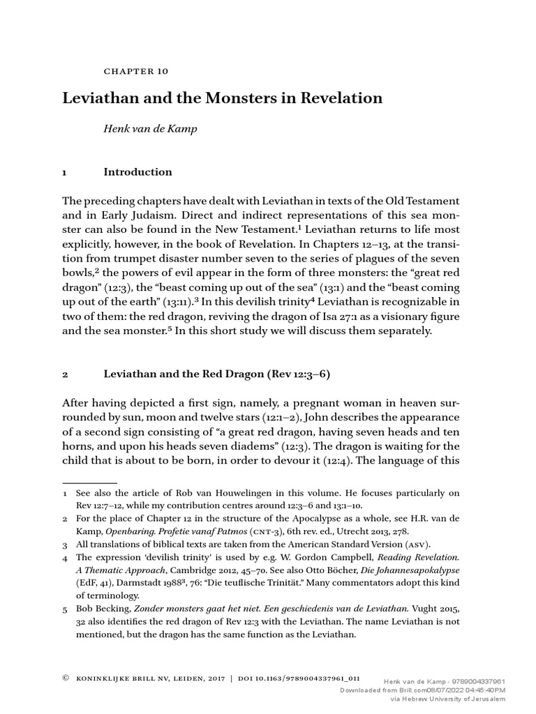 Playing With Leviathan - Interpretation and Reception of Monsters From ...