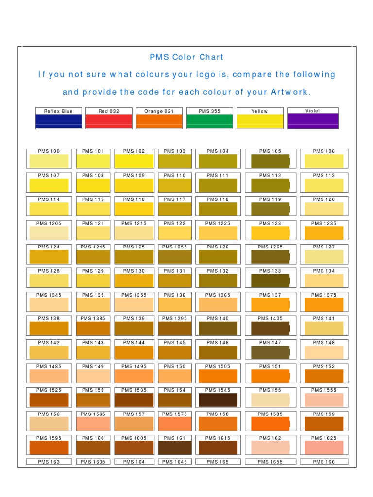 PMS Color Chart | Color | Vision