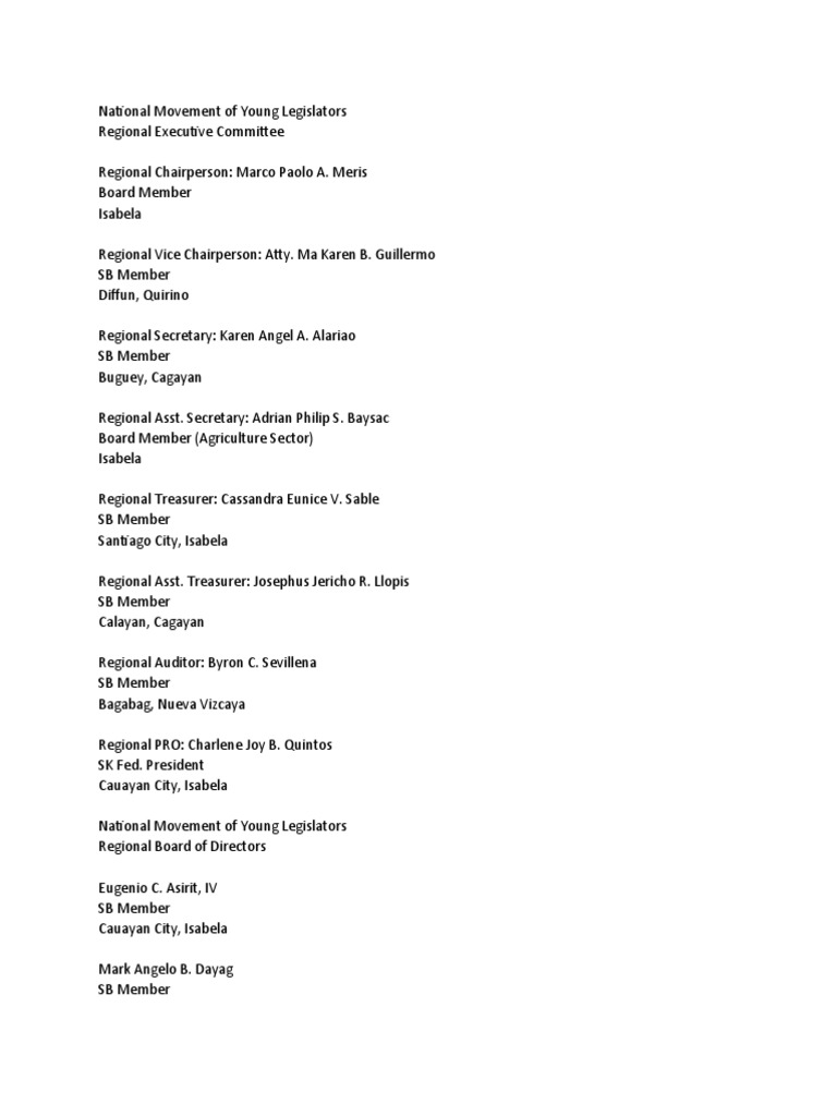 National Movement of Young Legislators | PDF