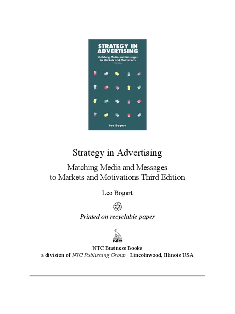 Strategy in Advertising | PDF | Advertising | Mass Media