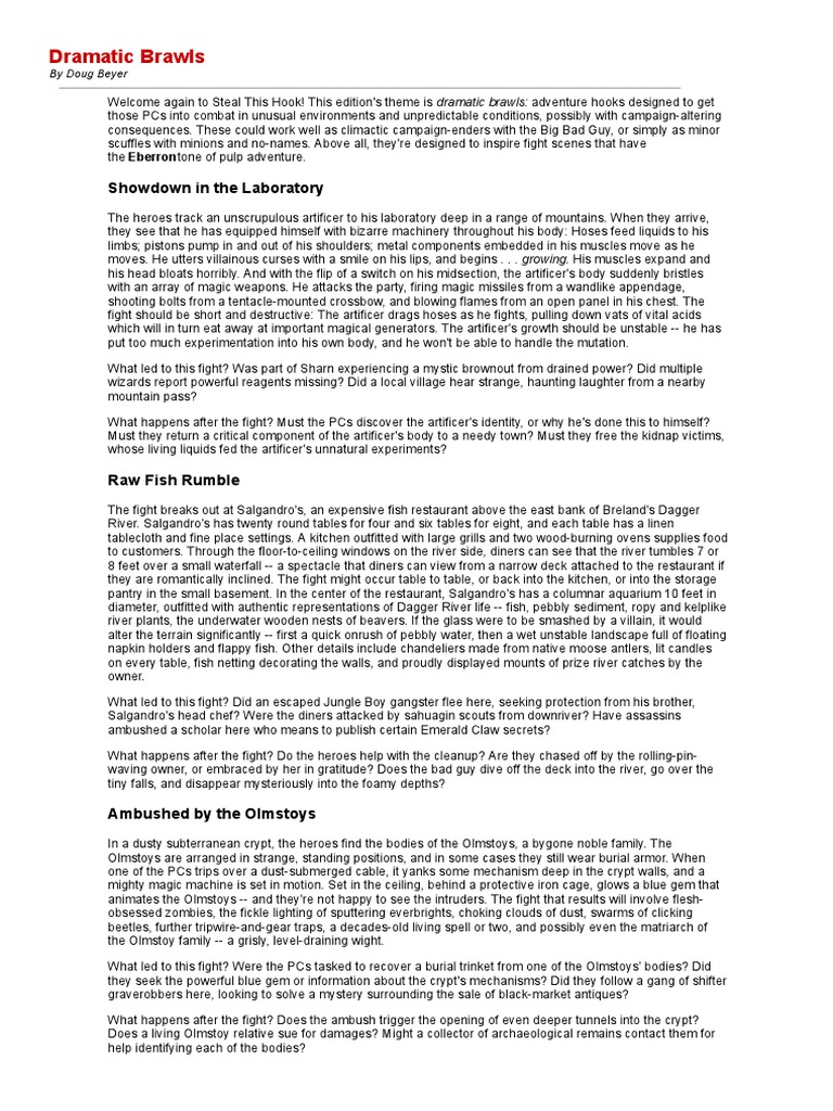 071 Steal This Hook! -- Dramatic Brawls | PDF
