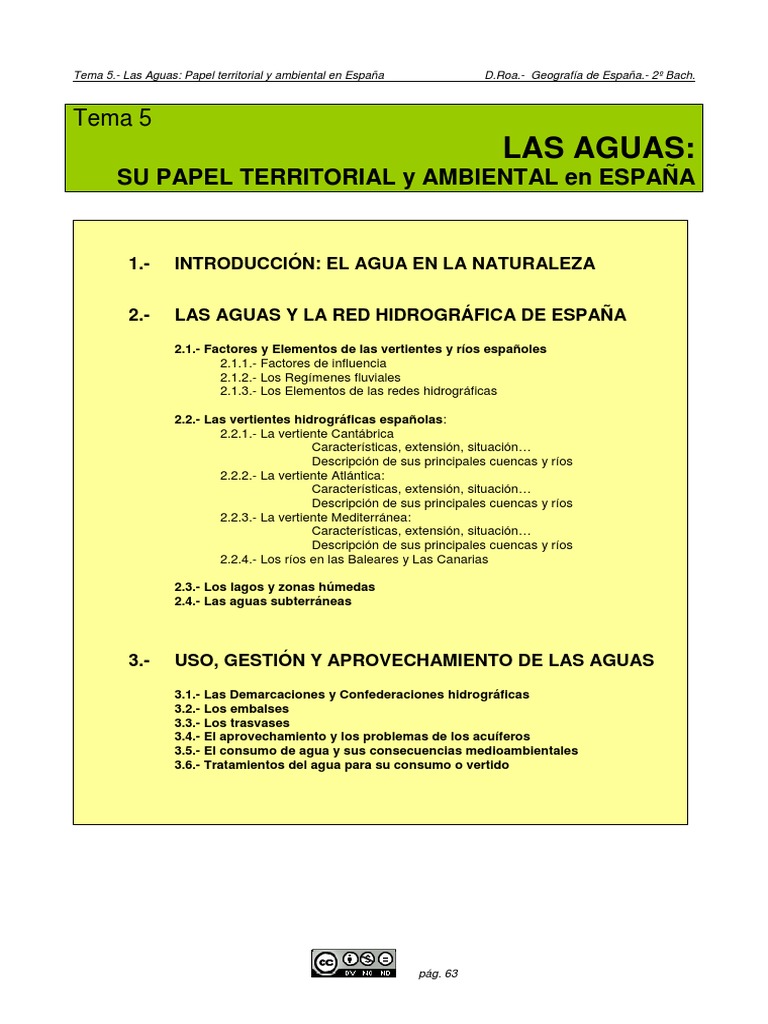Tema-05-Hidrologia Espanola-2017 (Domingo Roa) | PDF | Río | Agua subterránea