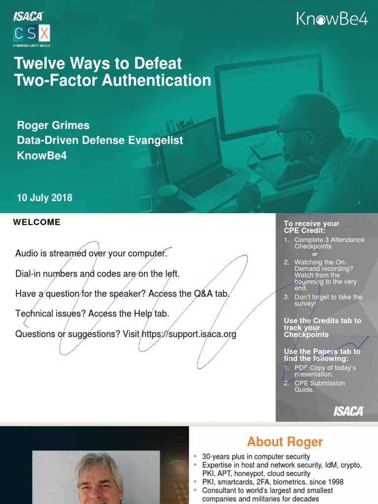 PRN 2018.07 Twelve Ways To Defeat Two-Factor Authentication ISACA | Download Free PDF ...